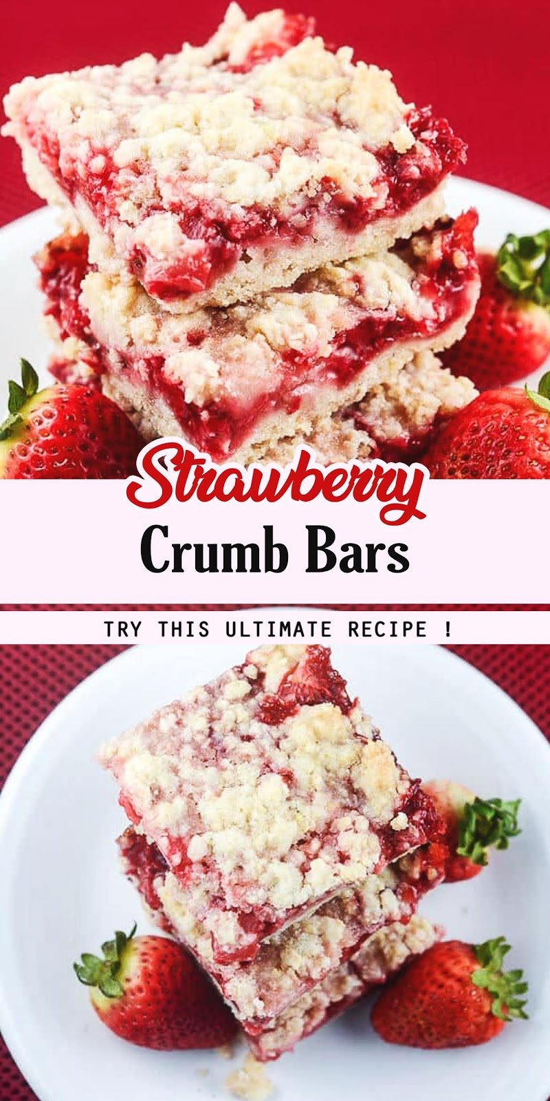 STRAWBERRY CRUMB BARS - Baste steff