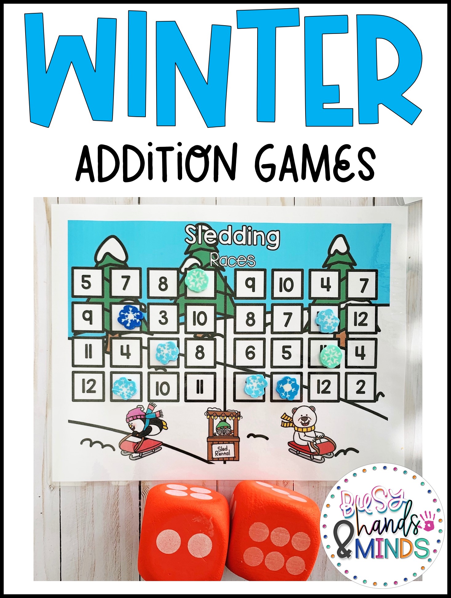 Winter Addition and Subtraction Games | Busy Hands and Minds