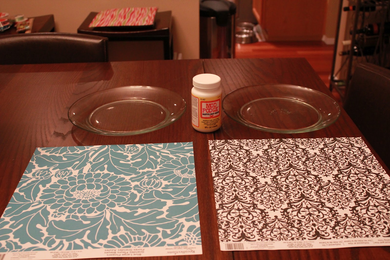 The Posh Pinner: Scrapbook Paper + Glass Plates