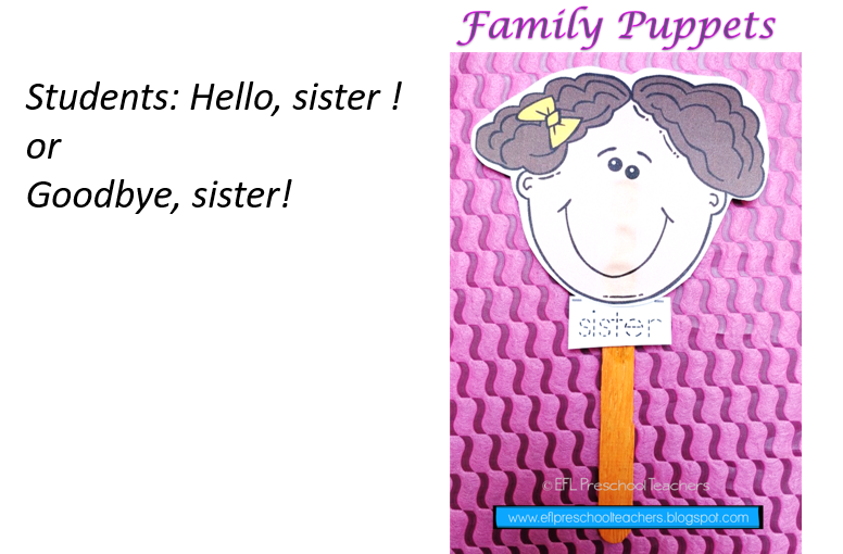 ESL/EFL Preschool Teachers: Family Unit Puppets