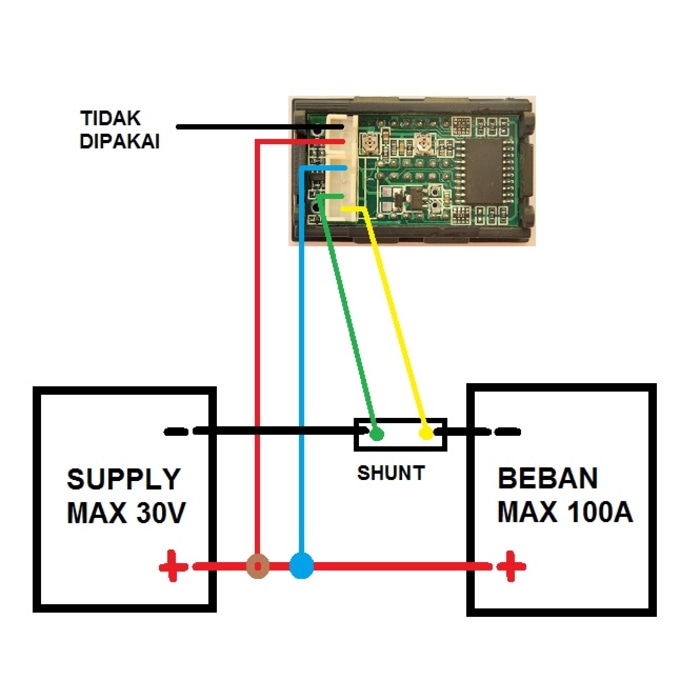 Modul Dual 100A 100V Ampere Meter Volt Meter Digital DC Dan Shunt Dual ...