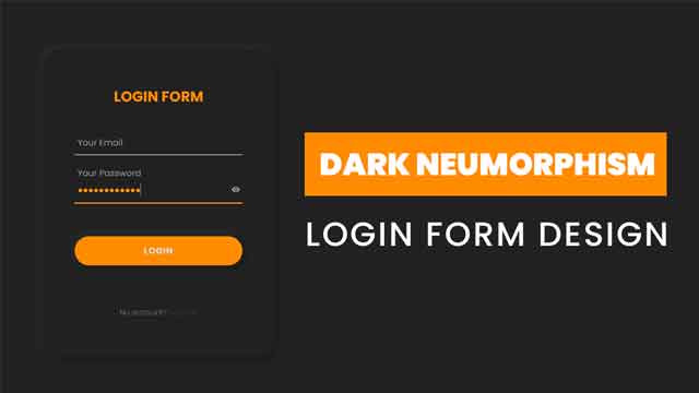 Dark Neumorphism Login Form Design