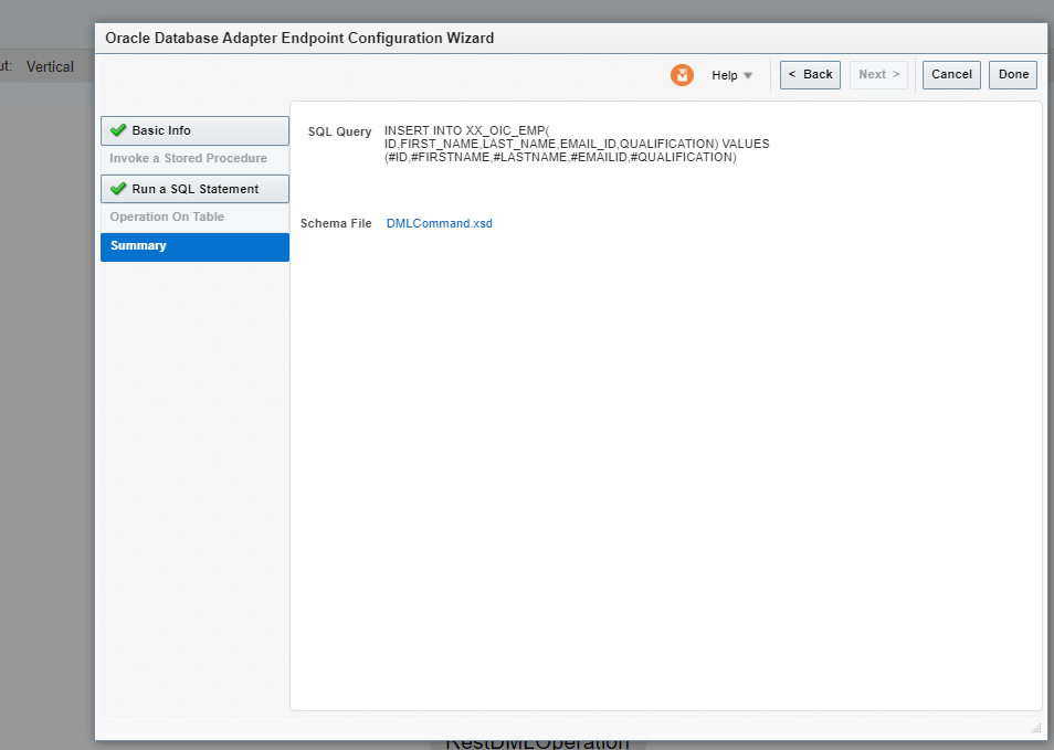 Writing a DML command in OIC instance to insert data into OnPrem ...