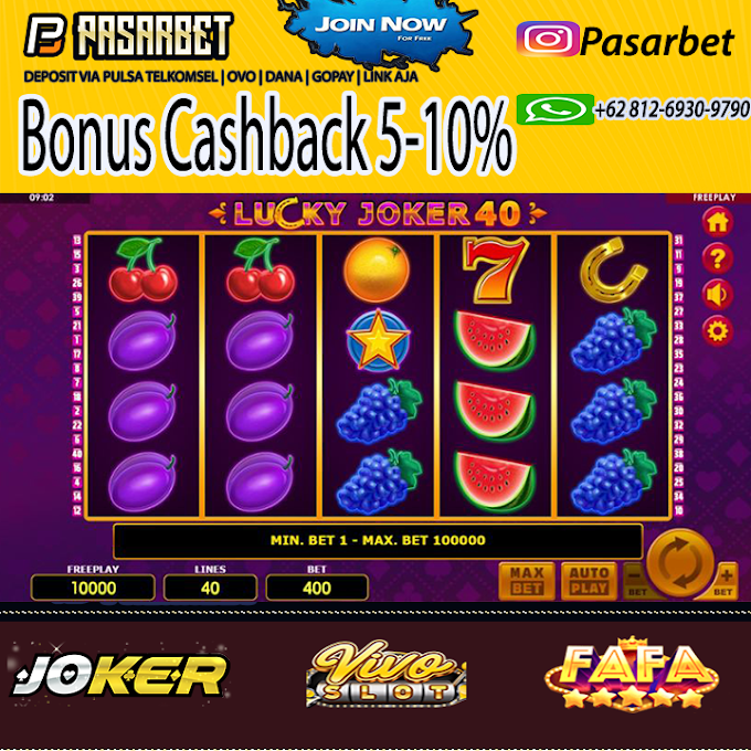 Slot Lucky Joker Deposit Pulsa Tanpa Potongan