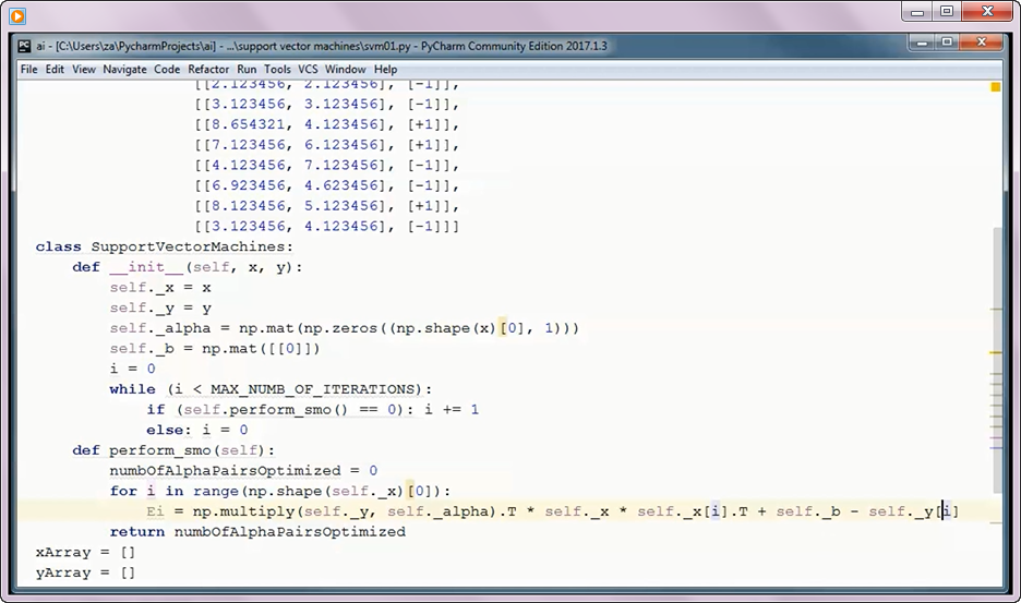 Prototype Project: Support Vector Machines (SVM) w/ Sequential Minimal ...