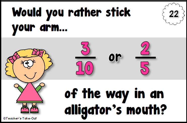 Would You Rather Fractions Task Cards | Teacher's Take-Out