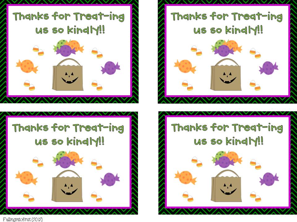 Halloween Thank You Notes FREEBIE + Guest Blogging | Falling into First