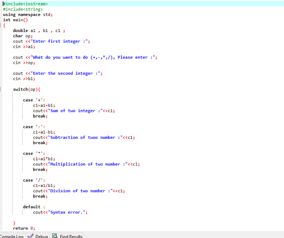 Create Simple Calculator Using C Programming Language