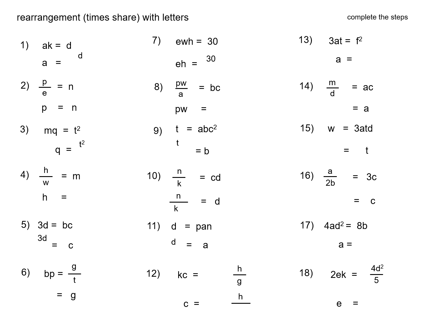 MEDIAN Don Steward mathematics teaching: rearrangement times/share with ...