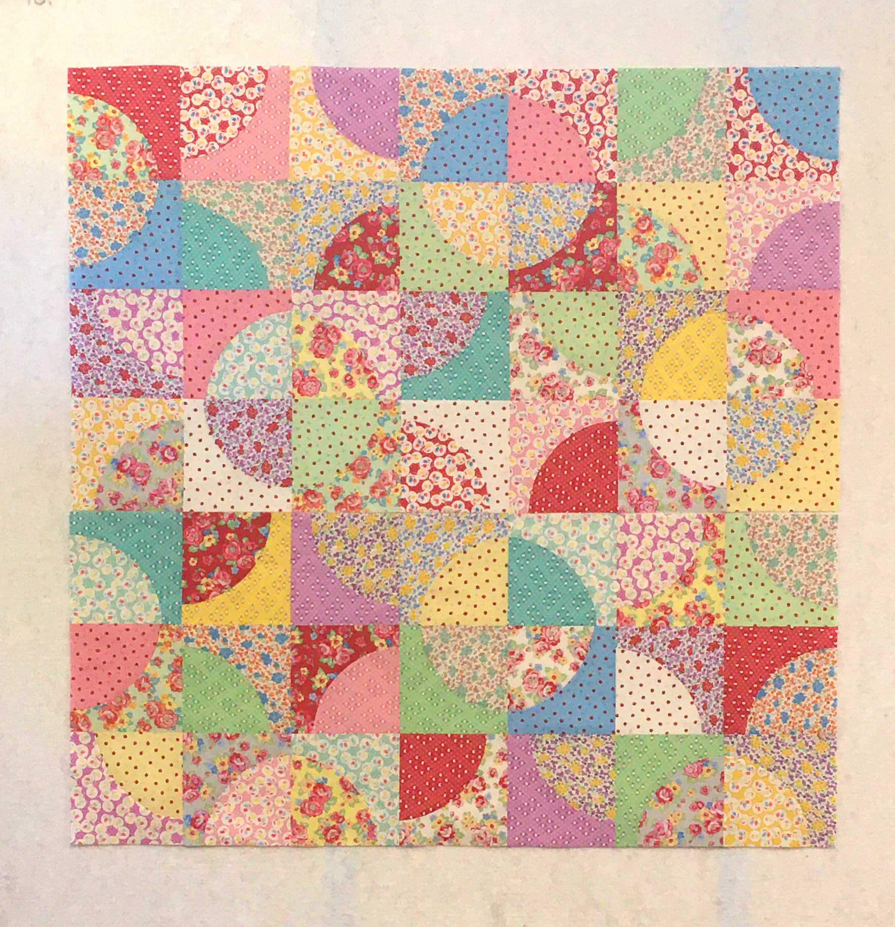 Ye Olde Sweatshop: Modern Layout of a Drunkard's Path Quilt