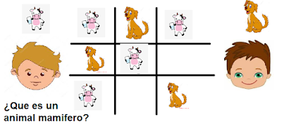 MATEMÁTICAS-ESPAÑOL PARA NIÑOS: JUEGO DE MESA TRES EN LINEA