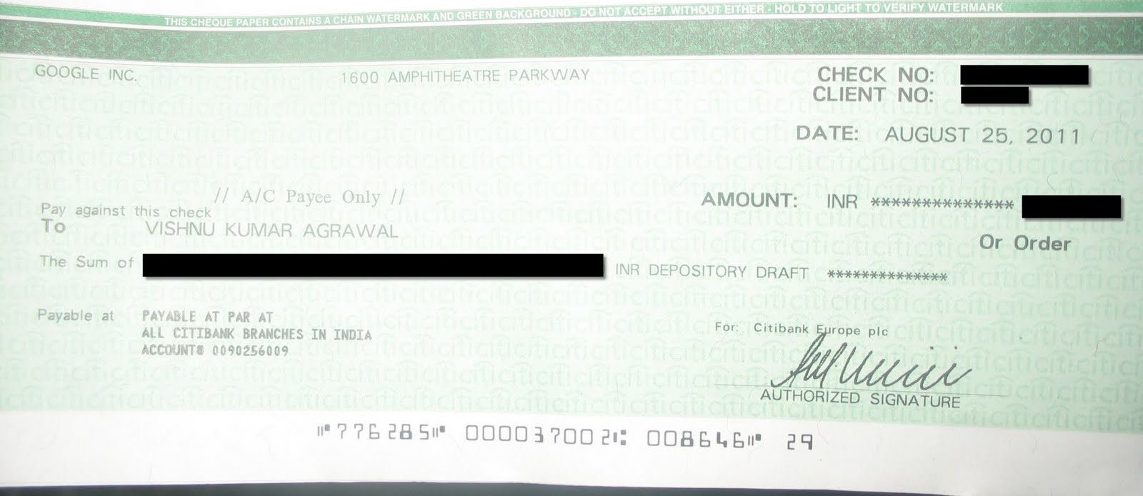 Enjoy The Life .......: My first AdSense paycheck