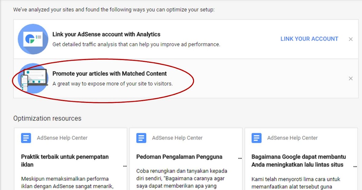 Cara Memperoleh Google Adsense Matched Content