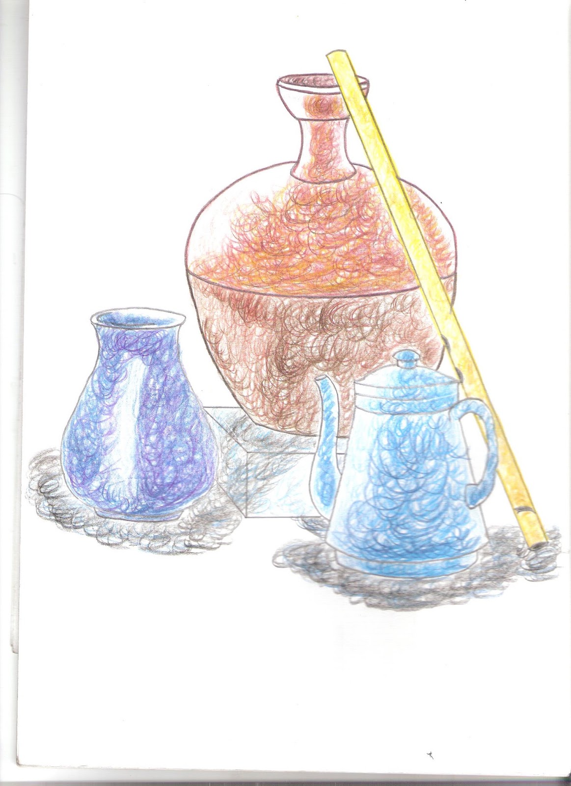 The Creative bunch: Object Drawing On Paper (Color Pencil Shading)