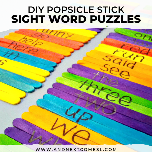 Popsicle Stick Sight Word Puzzles | And Next Comes L - Hyperlexia Resources