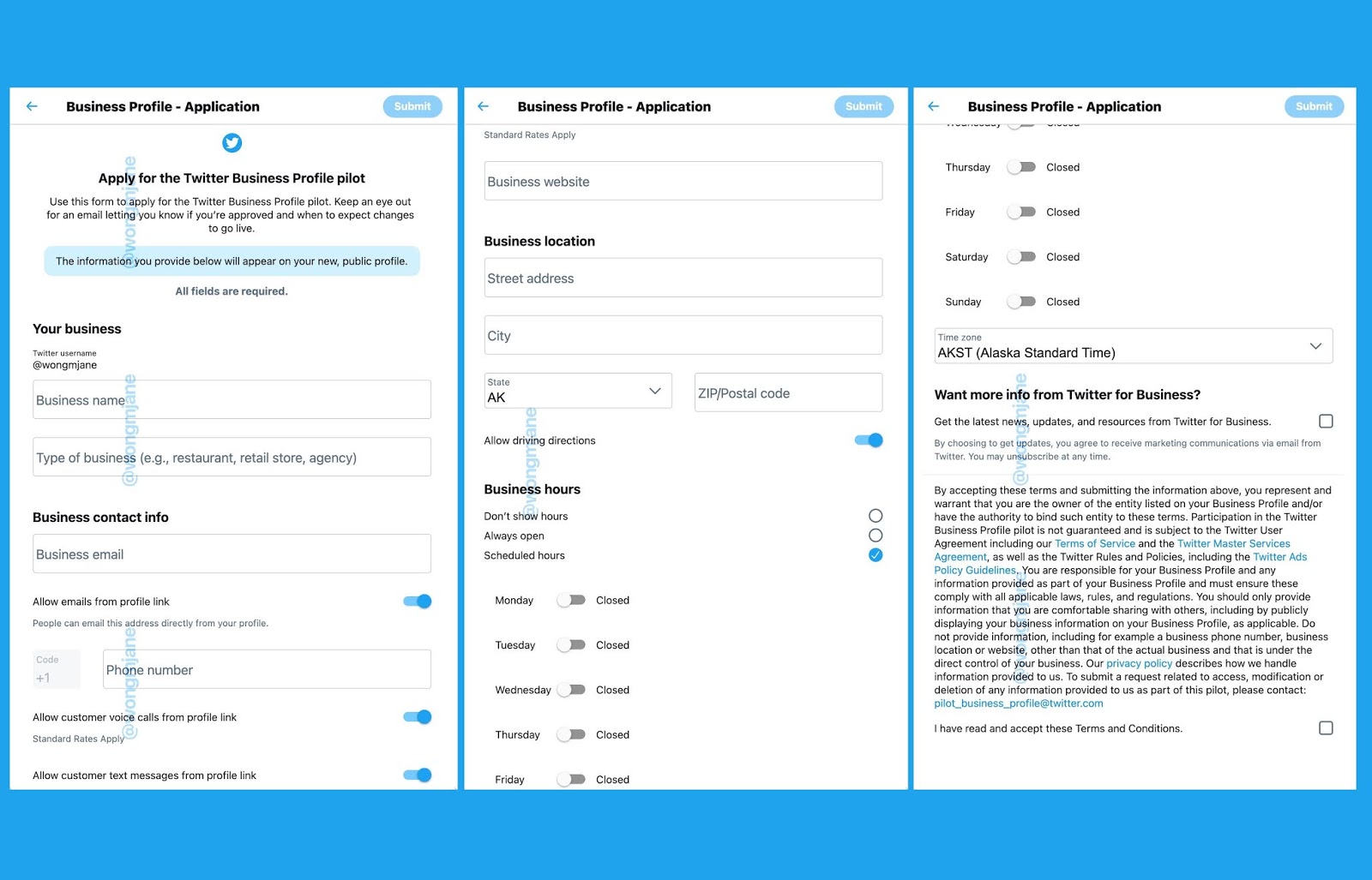 Twitter is working on a business profile pilot in the recent update of ...