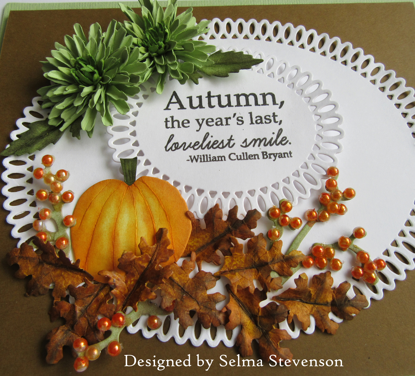 Selma's Stamping Corner and Floral Designs: Pumpkin in Autumn Leaves