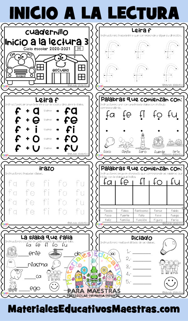Cuadernillo Inicio a la Lectura | Materiales Educativos para Maestras