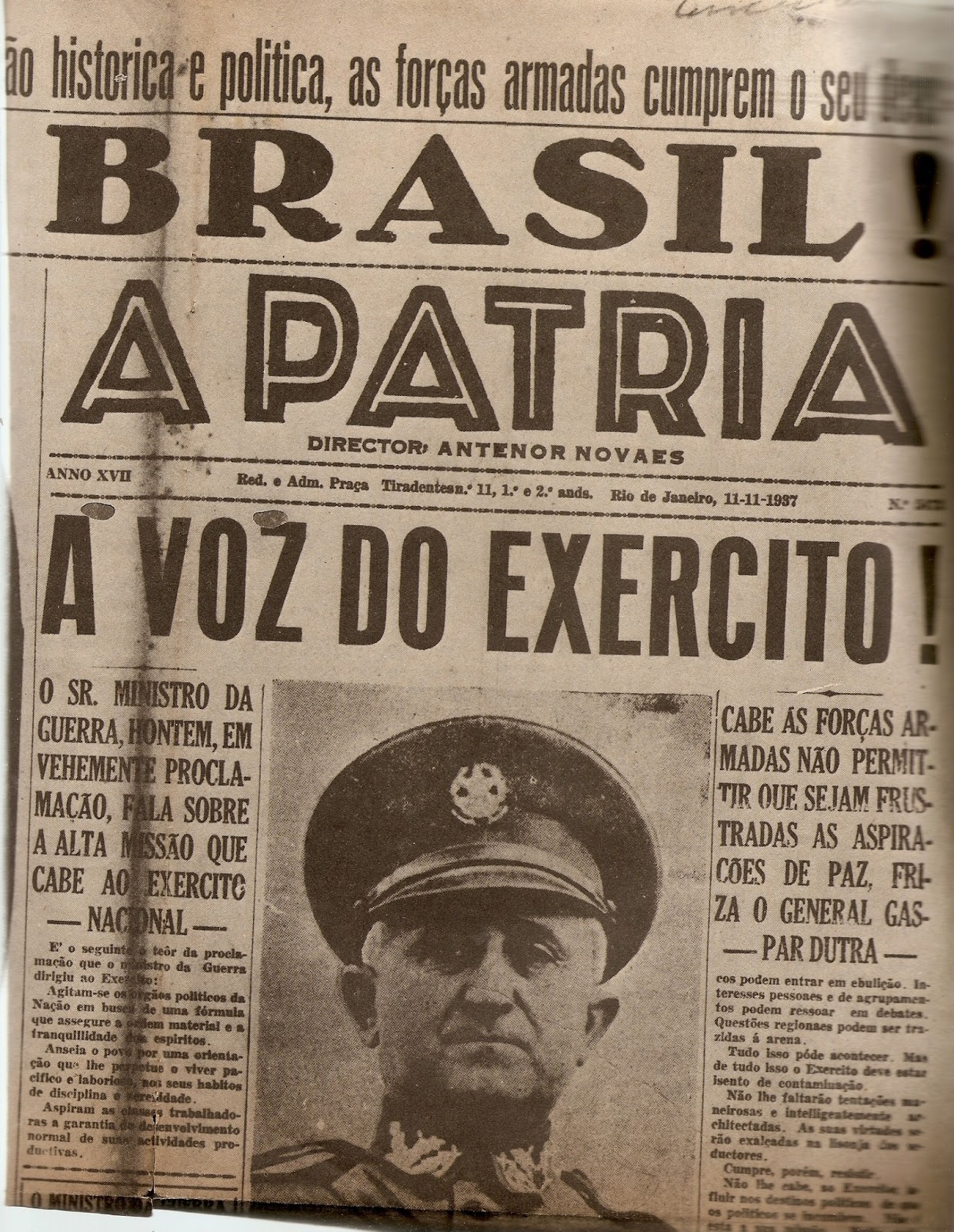 Municipalismo por Newton Thaumaturgo: 1937- GENERAL EURICO GASPAR DUTRA ...