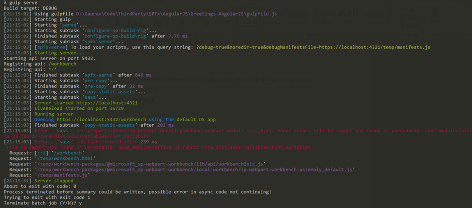 Error : File to import not found or unreadable: node_modules/office-ui ...