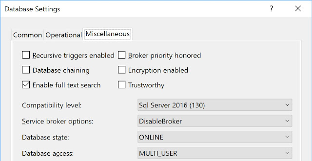 Software Development: Configuring SQL Server database project