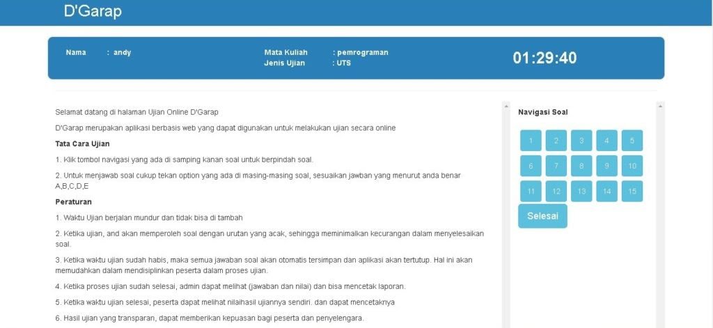 Aplikasi E-learning + Ujian berbasis Web