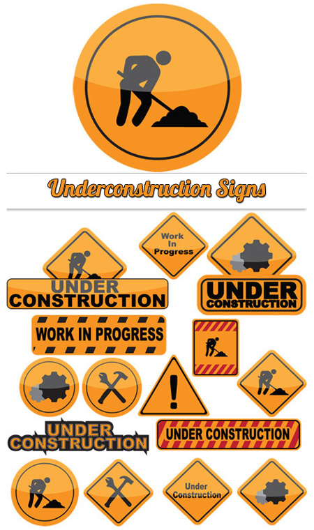 Quality Graphic Resources: Construction Signs - Orange