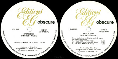 1975 Discreet Music - Brian Eno - Rockronología