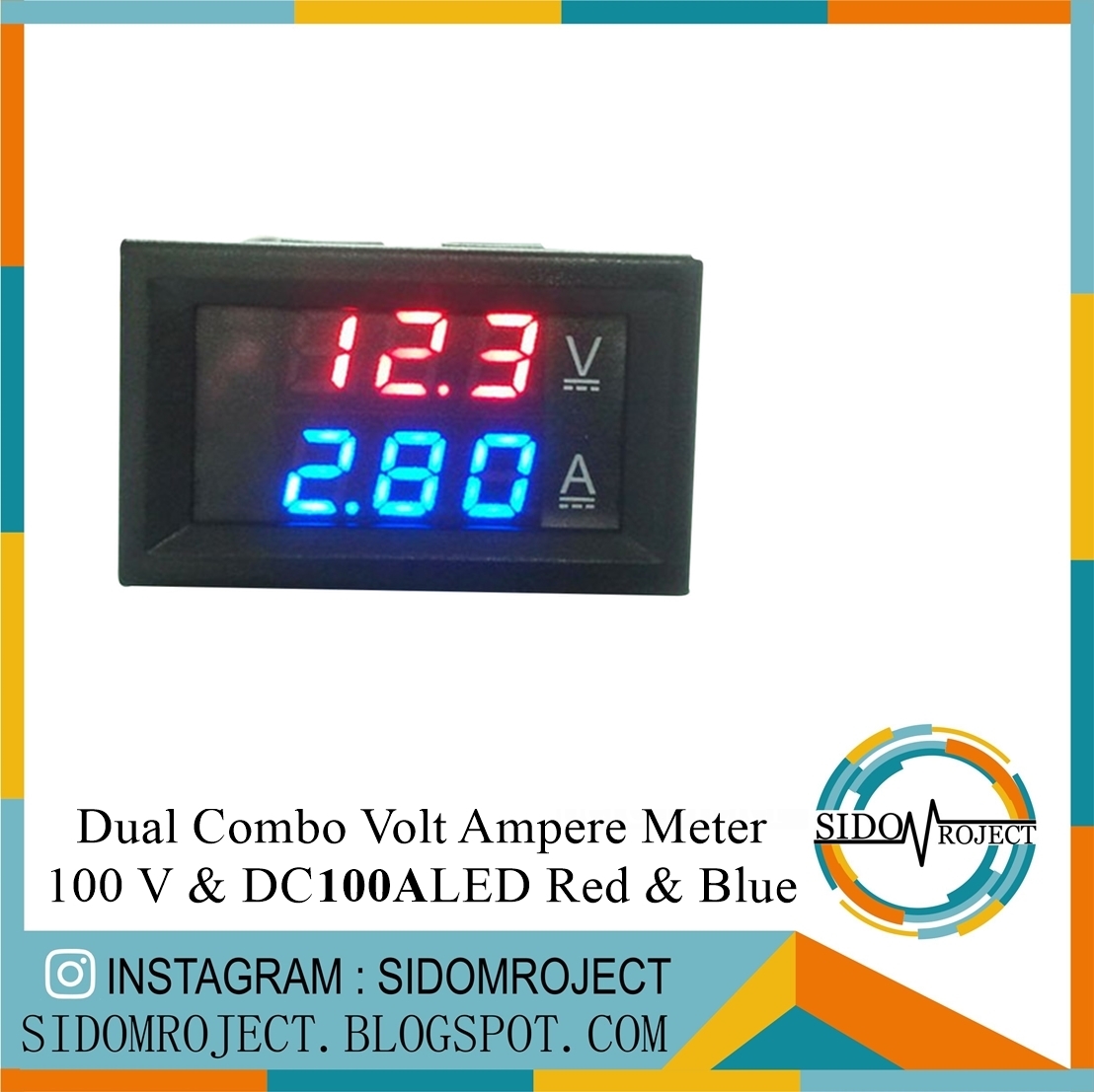 Modul Dual 100A 100V Ampere Meter Volt Meter Digital DC Dan Shunt Dual ...