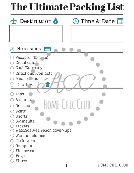 The Ultimate Packing List and Tips | Home Chic Club: The Ultimate ...