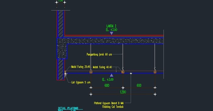 Baru 27+ Dinding Partisi Gypsum CAD