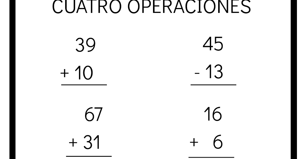 Un poco de todo para la clase: Cuatro operaciones