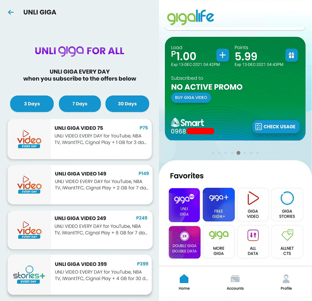 Smart UNLI Giga Video - Unlimited Data for YouTube, NBA, Cignal and more