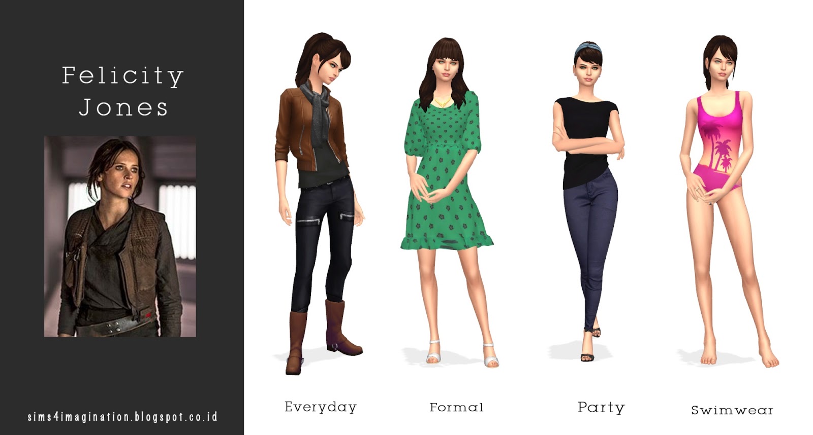 My Sims 4 CAS: Felicity Jones - Imagination Sims 4 CAS