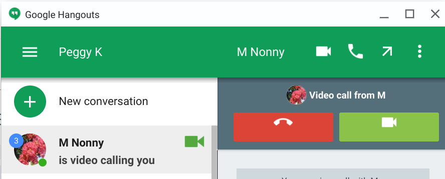 Start a Google Meet video call from classic Hangouts