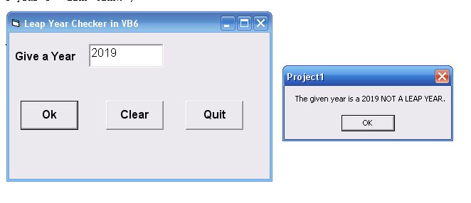 Free Programming Source Codes And Computer Programming Tutorials Leap Year In Visual Basic 6
