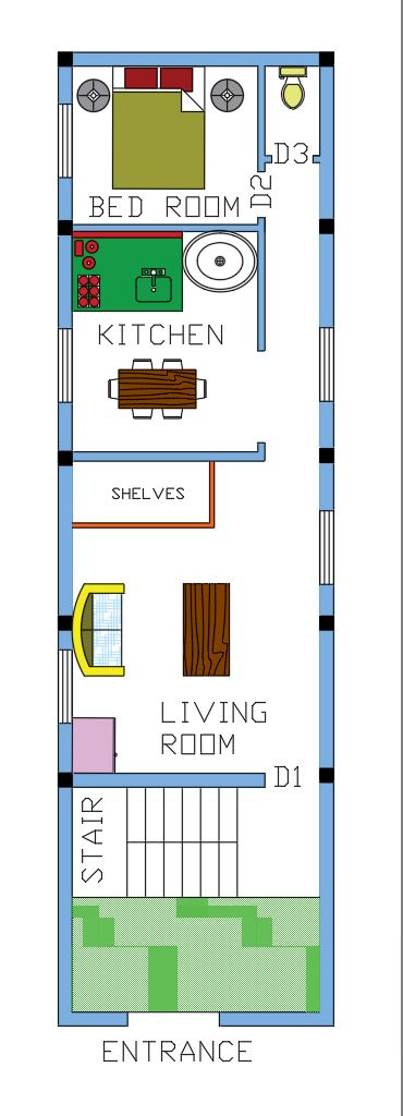 West Facing Plan That Fully Customized Land Size of 15 X 53 Feets | Den ...