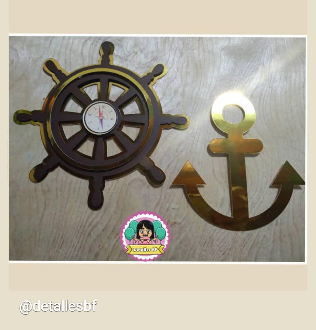 Topper 3D Ancla y Timón - Mis Toppers Tus Toppers