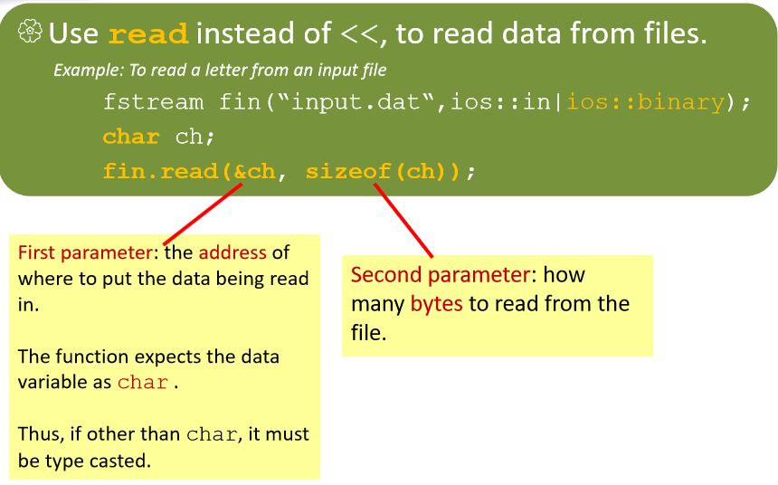 C++ Object Oriented Programming (Binary Files)