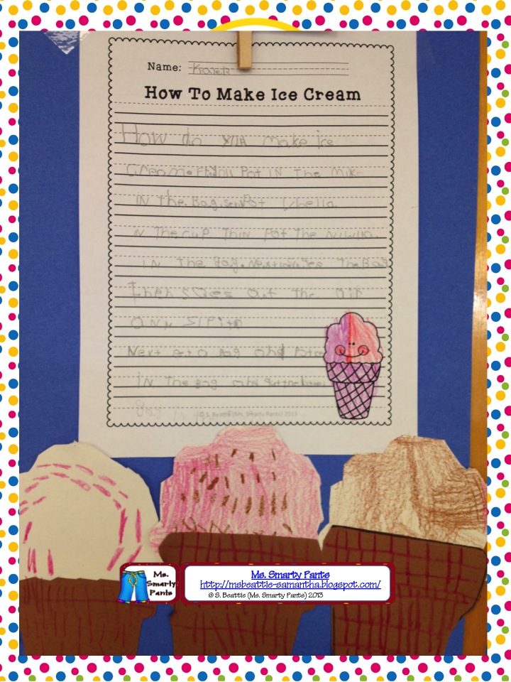 Ms. Smarty Pants : How To Make Ice Cream Writing Common Core