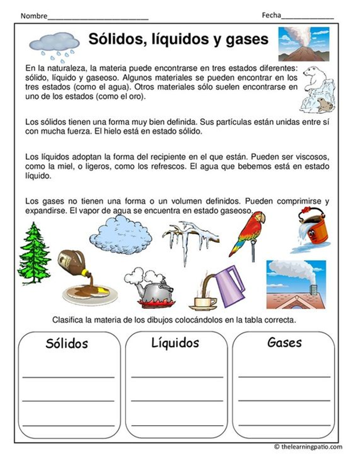 GRADO TERCERO UNO: Estados de la materia y sus cambios