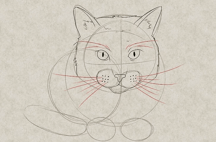 eine katze zeichnen lernen - schritt für schritt
