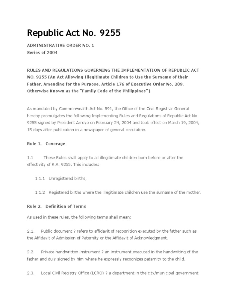 ra 9255 - philippin news collections