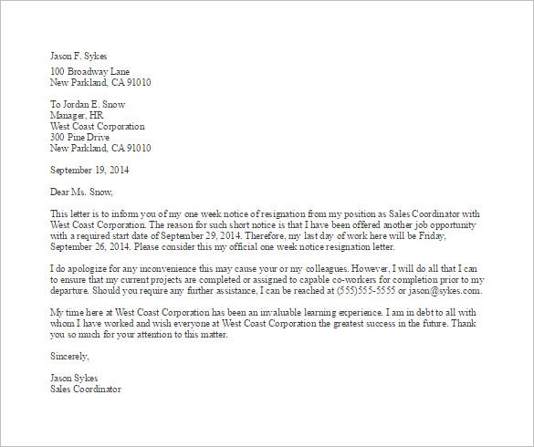 Resignation Letter Sample Format With 30 Days Notice Formal Letter Resignation Letter Sample Format With 30 Days Notice Formal Letter