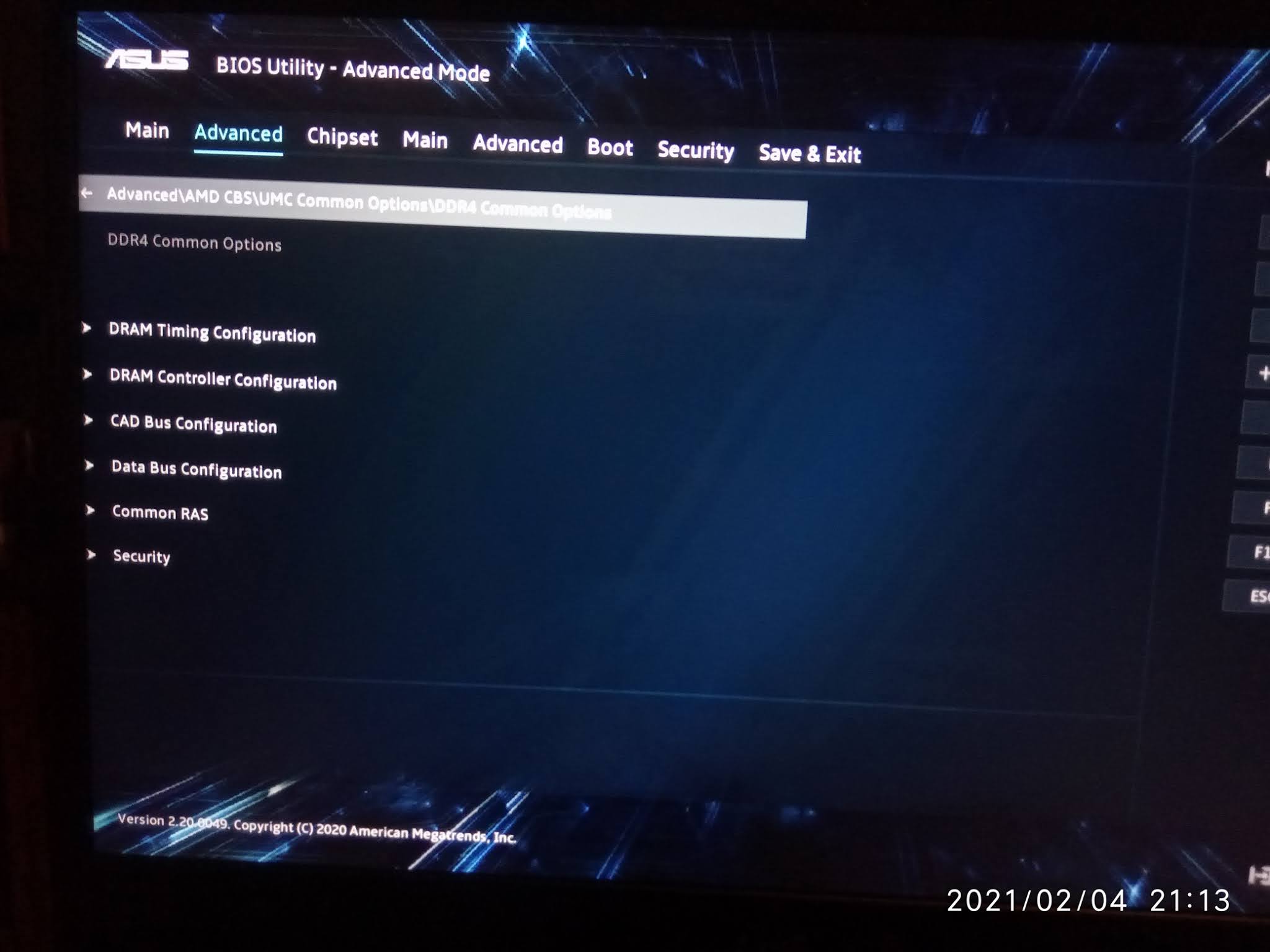 ASUS FX505DD unlocked Advanced menu ,AMD CBS menu and AMD PBS menu ...