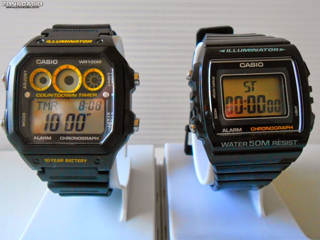 Zona Casio: Casio W-215 y AE-1300: amarillo al poder