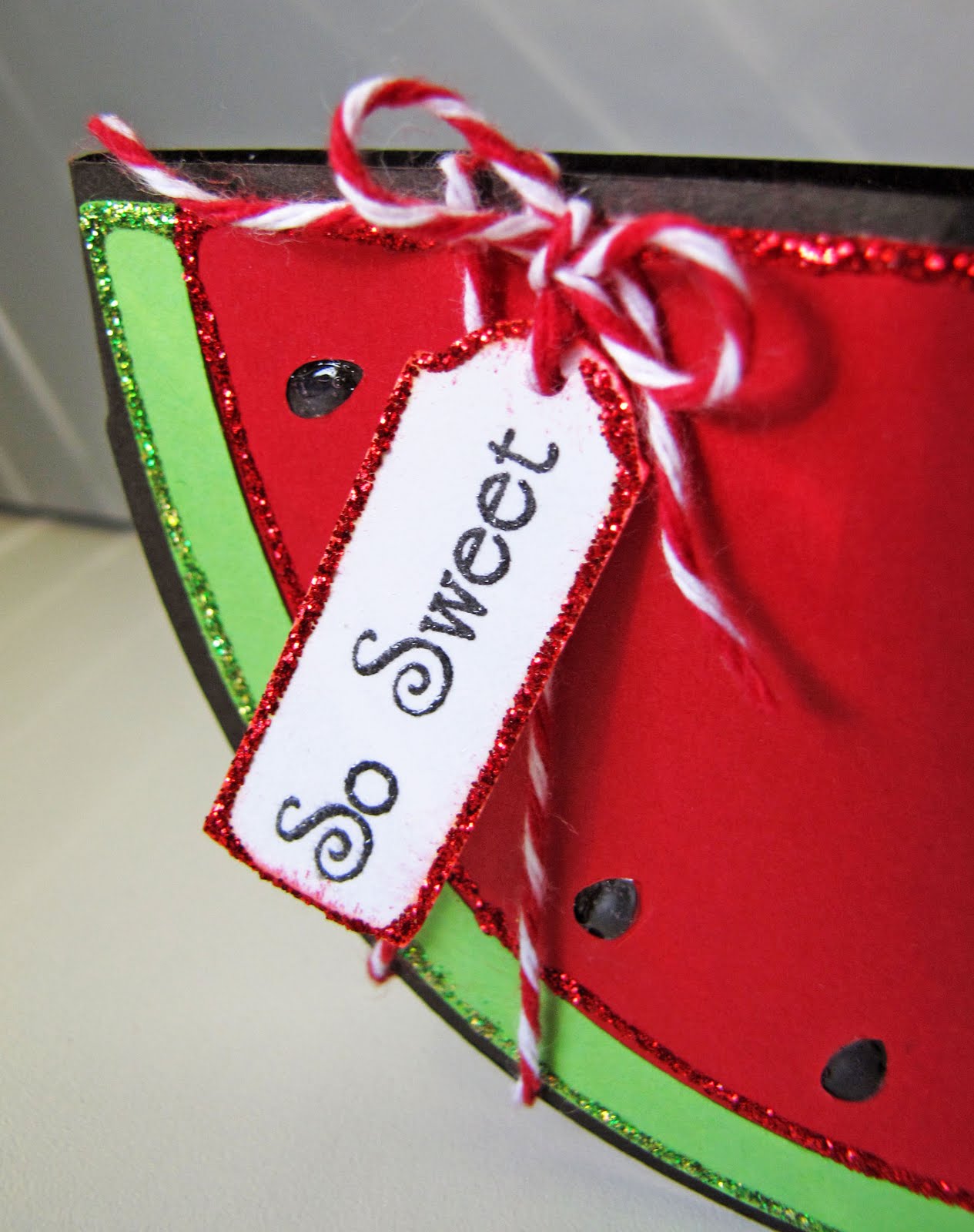 Jen's Happy Place: So Sweet! Watermelon Shaped Card