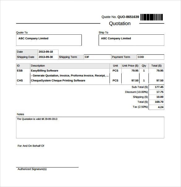 Cif Invoice Sample - Invoice Template
