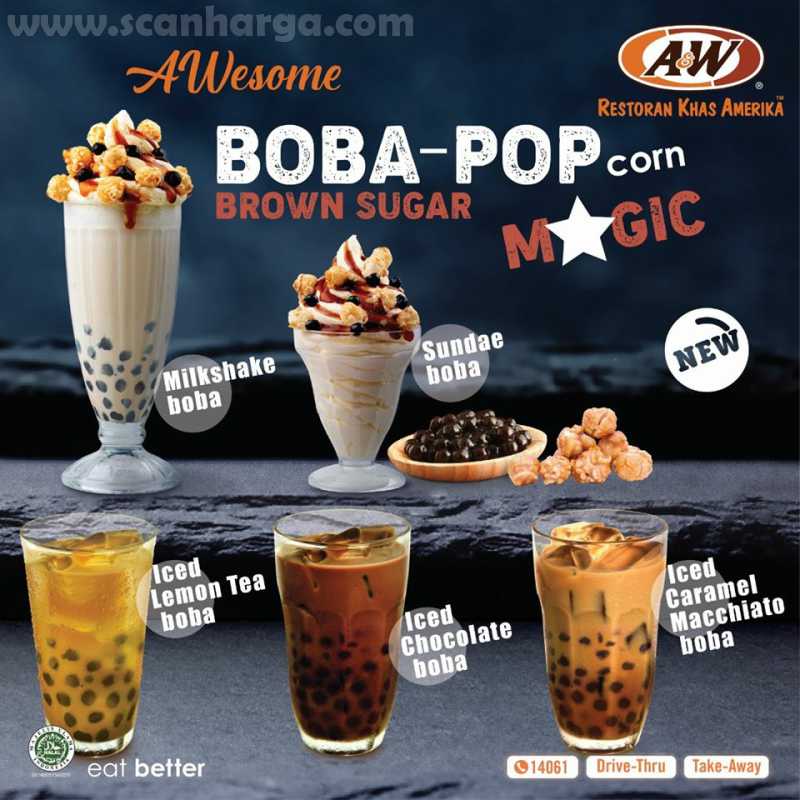 Baru! Paket Boba Series A&W Restoran Harga Mulai Rp 14Ribuan! - scanharga