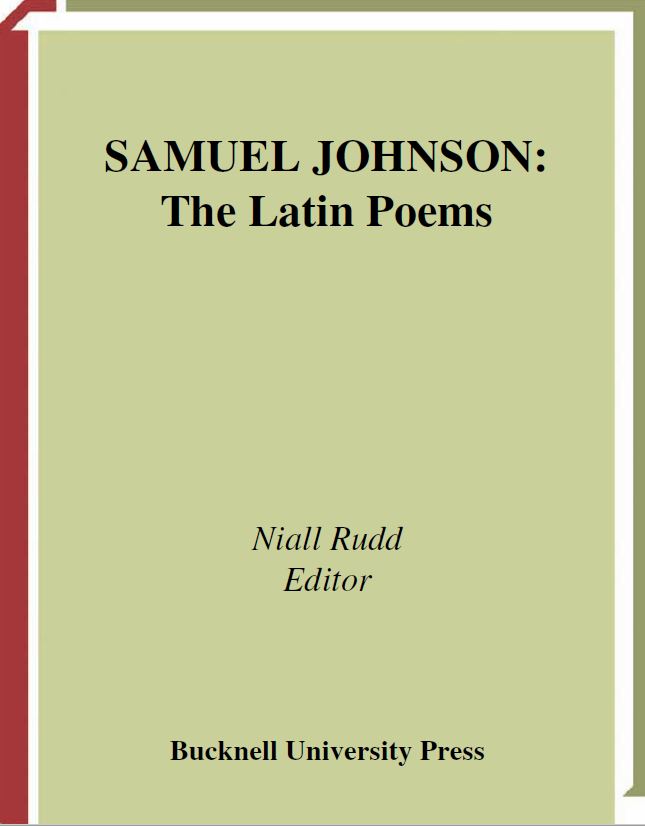 Dil-and-Language : Niall Rudd-Samuel Johnson_ The Latin Poems-Bucknell ...